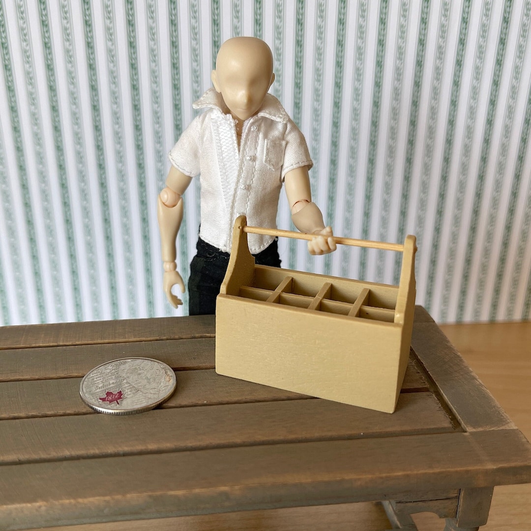 1:12 Miniature Wooden Garden Toolbox , Garden Tool Box , Tool Caddy ...