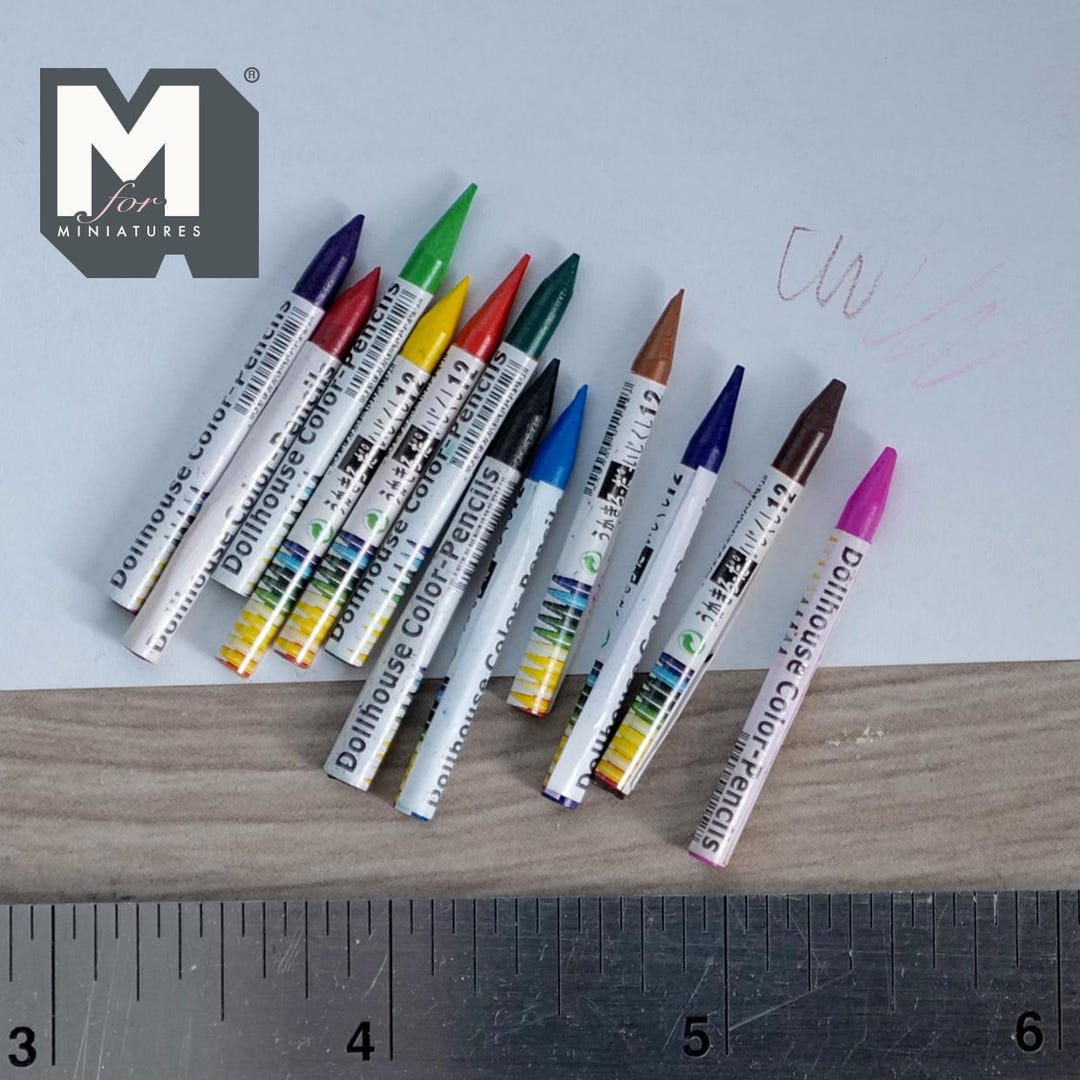 Miniature Colored Real Wax Pen Set of 12 , 1-7/16 Inch Long - G072 - Etsy