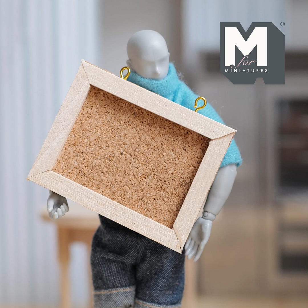 Miniature Cork Board With Stickers 1:12 Scale Dollhouse Supplies ...
