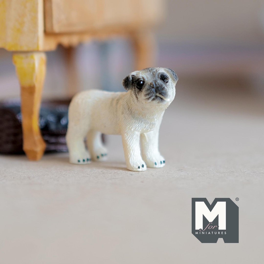 Miniature Standing Pug 1:12 Scale Diorama Dog 1-1/2 Inch Long (cast ...