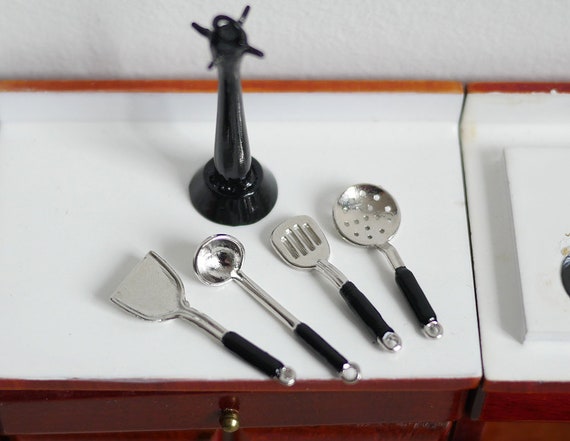 Dolls & Miniatures Miniatures Miniature metal cooking utensil dollhouse ...