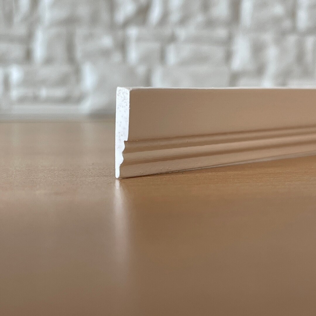 Dollhouse Supplies White Baseboard Molding , Miniature Skirting Board ...