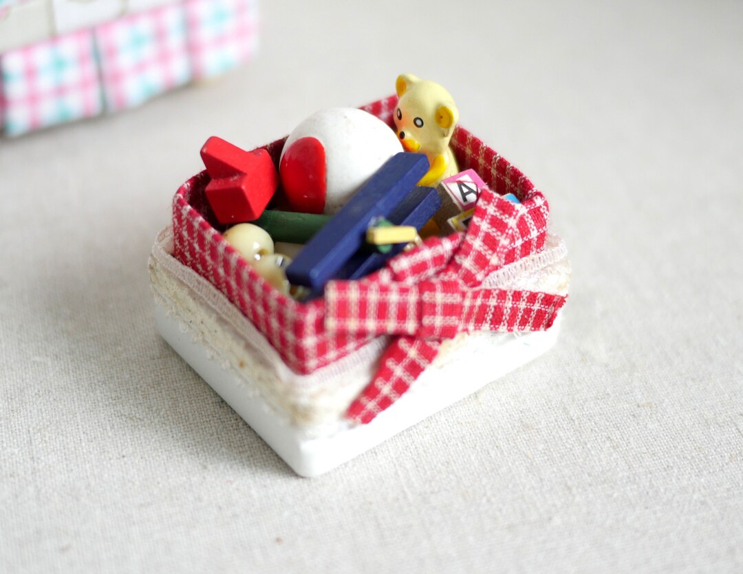 Dollhouse Toy Storage Set Dolls House Box 1 12th Scale Miniature - Tray ...