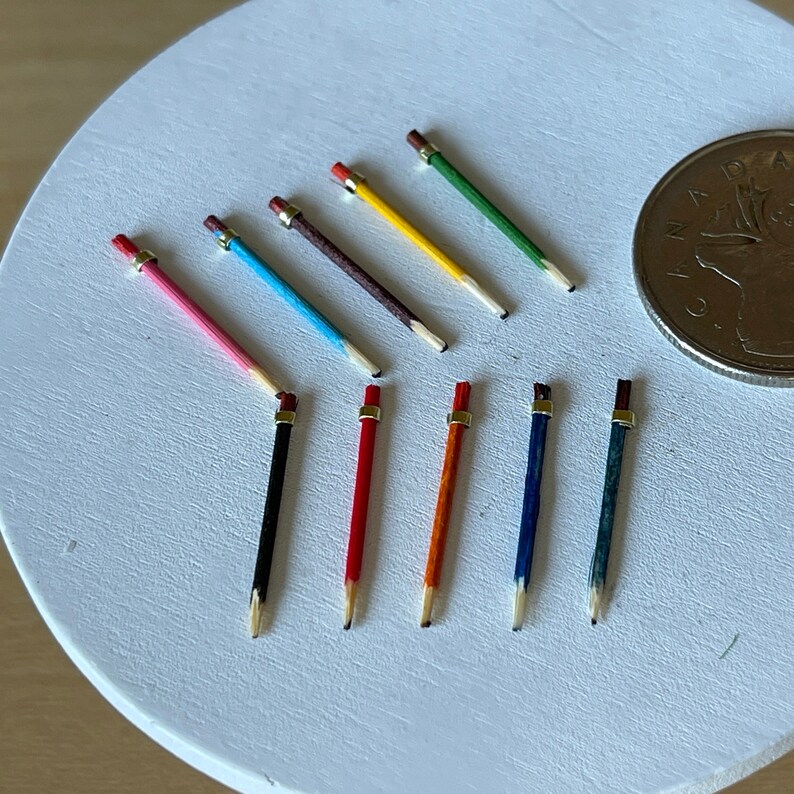 1:12 Miniature Multi Color Pencil Set of 10 - G055 - Etsy