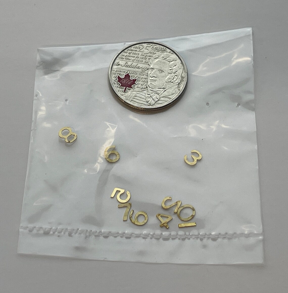 Dollhouse Supplies Gold Plated Brass Numbers Miniature House Numbers ...