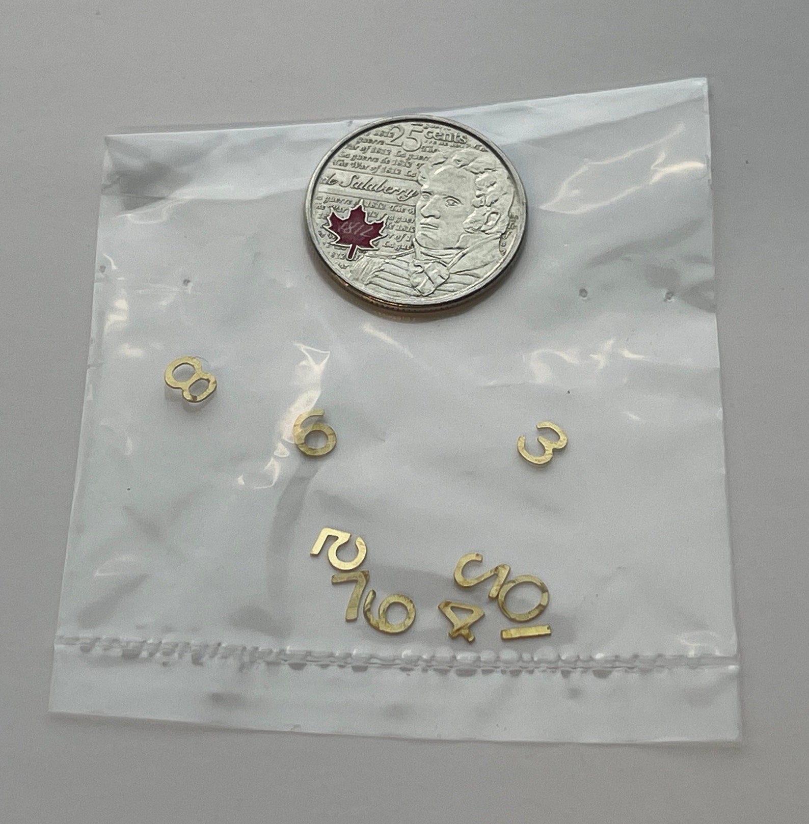 Dollhouse Supplies Gold Plated Brass Numbers Miniature House Numbers ...