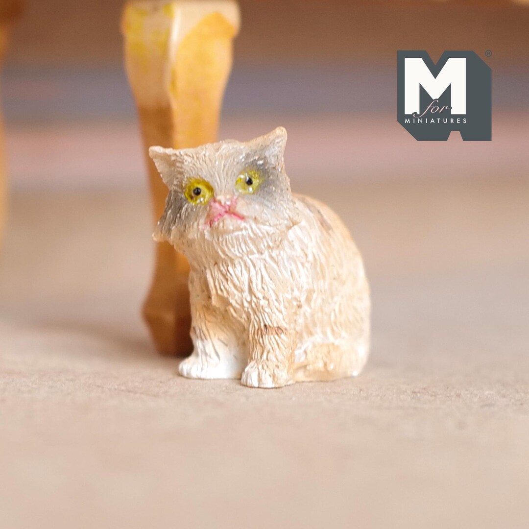 Miniature Orange Cat 1:12 Scale Dollhouse Animal Kitty Cat (cast Resin ...