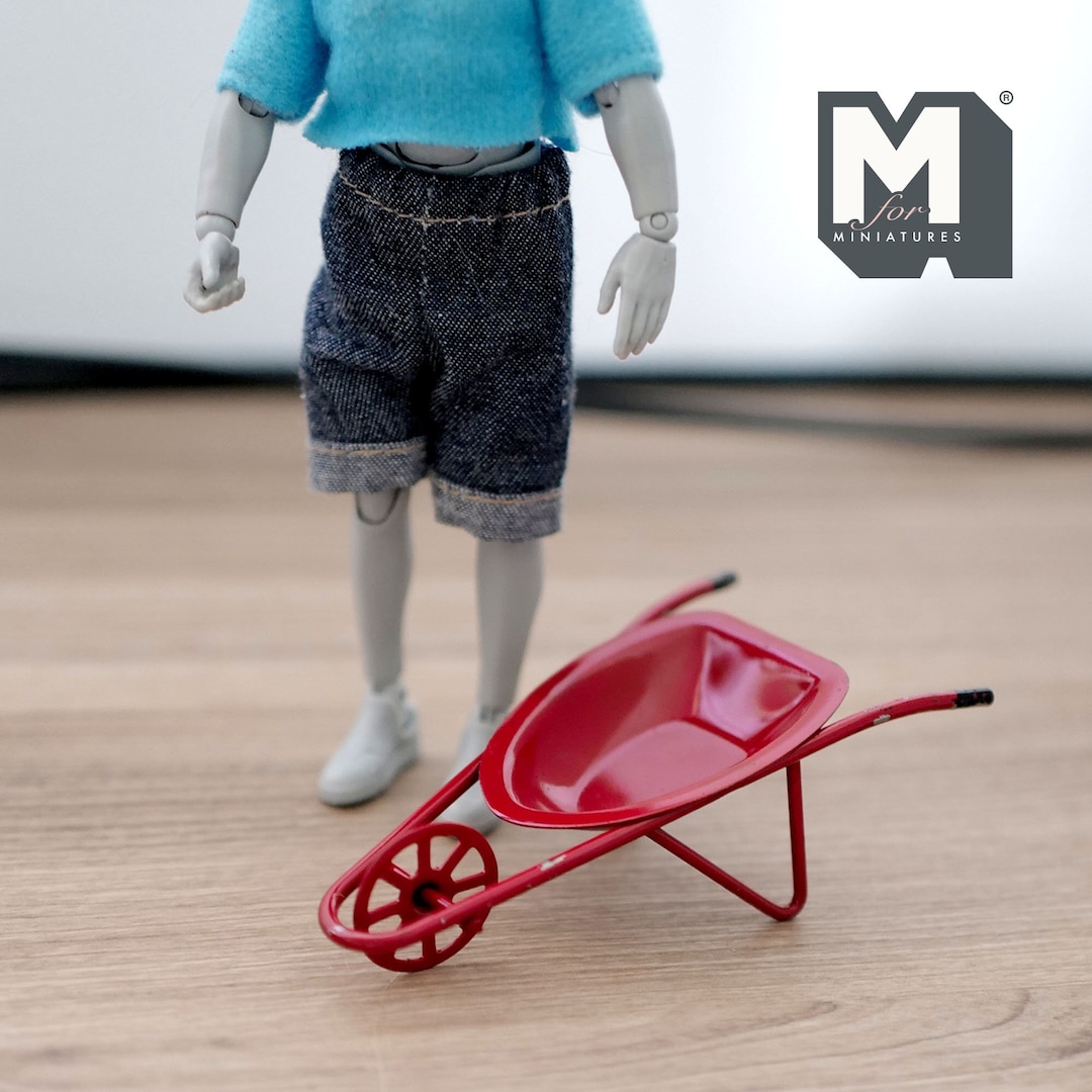 Miniature Metal Wheelbarrow 1:12 Scale Miniature Garden Cart ...
