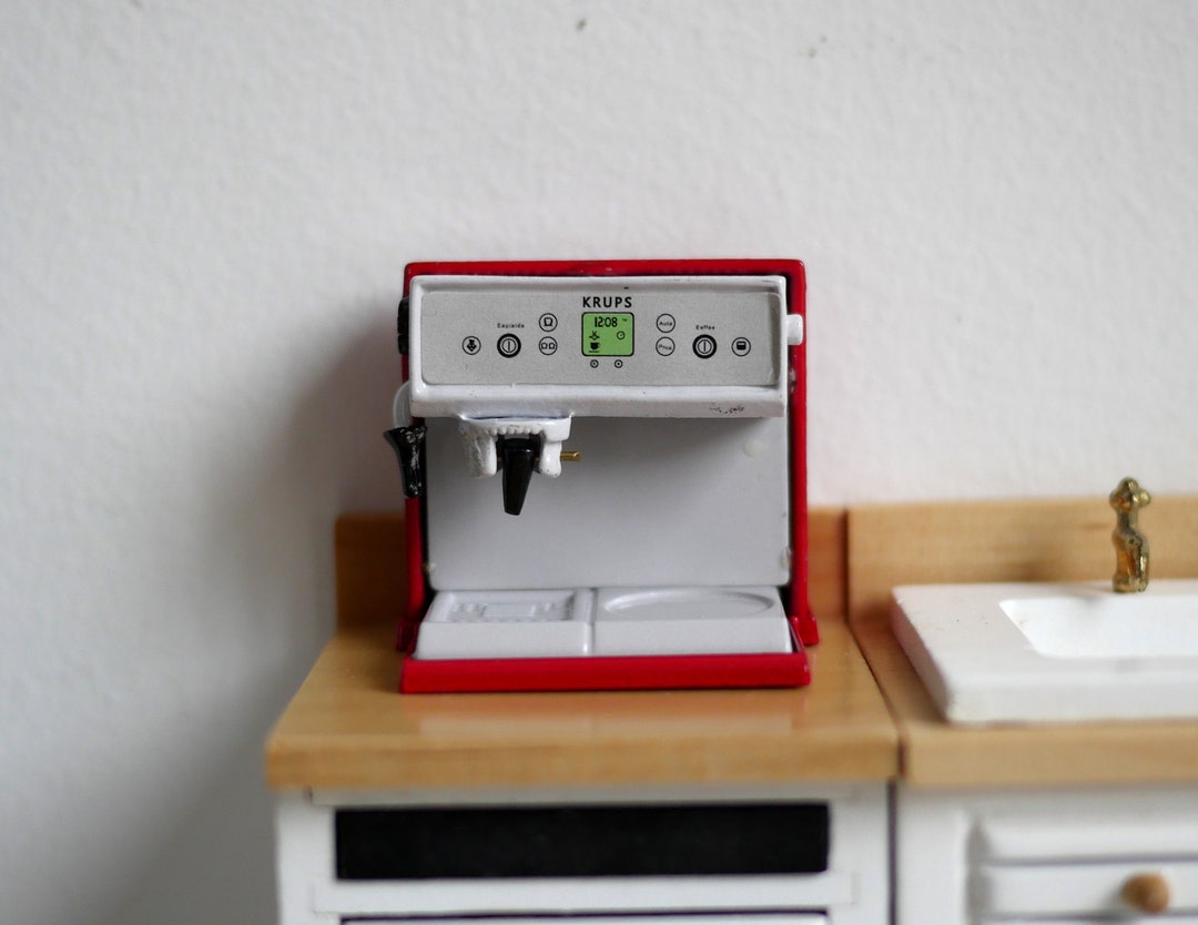 Dollhouse Miniature Coffee Machine Metal Coffee Brewer Miniature ...