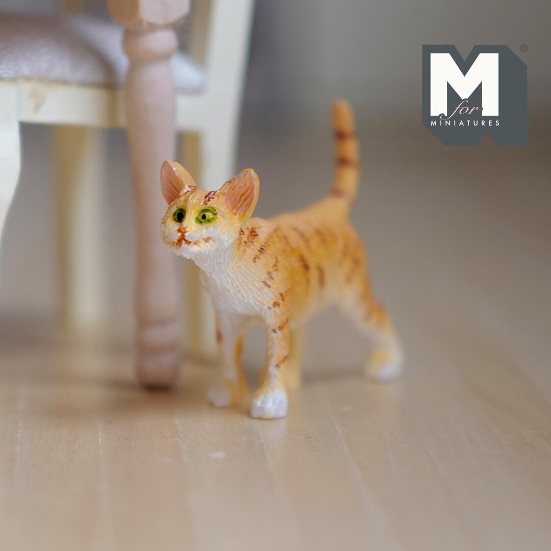 Miniature Standing Tabby Cat 1:12 Scale Animal (cast Resin) - C034 - Etsy