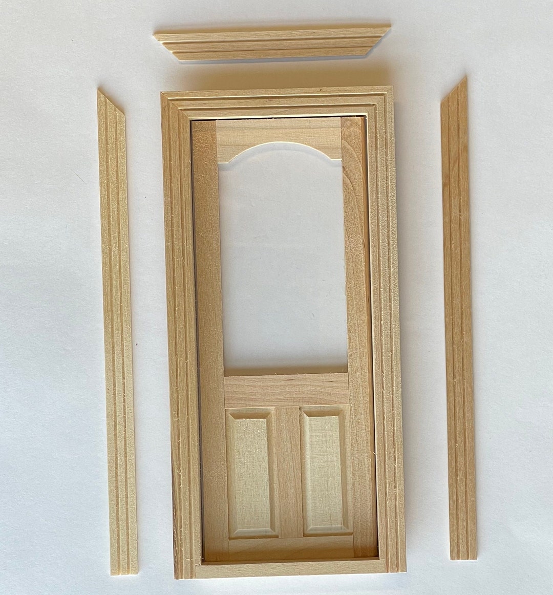 1:12 Dollhouse Glazed Door Panel With Back Trim DIY Miniature ...