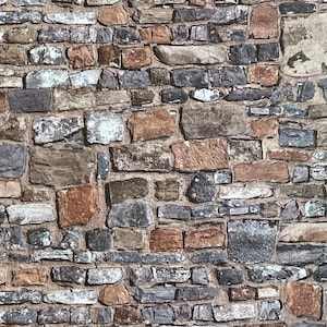 Embossed Dollhouse Supplies Stone Wall Sheet Old Stonewall , Limestone ...