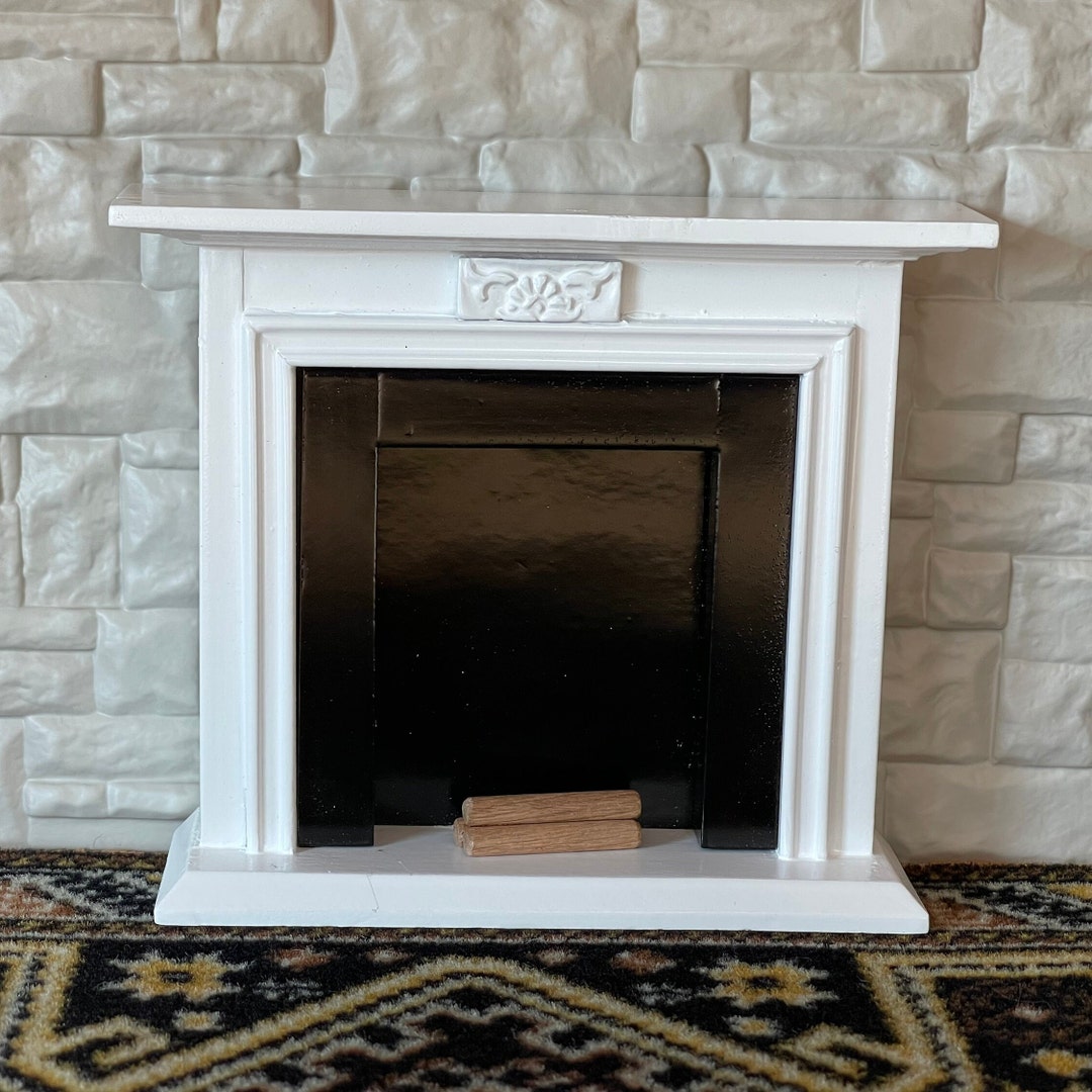 1:12 Scale Dollhouse Miniature Wood Fireplace With 3 Logs - J022 - Etsy