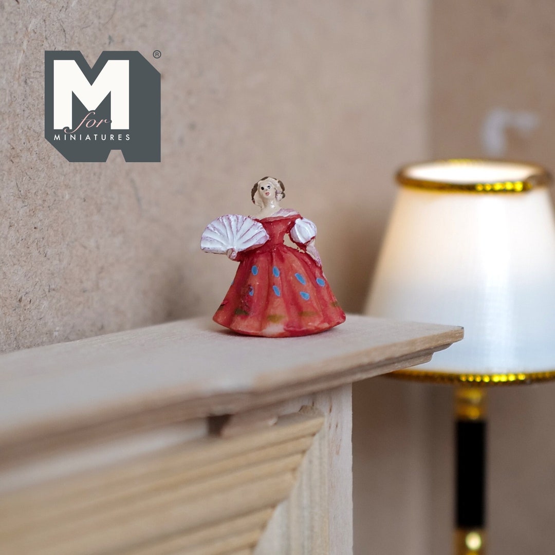 1:12 Dollhouse Miniature Figurine Dancing Lady, Lady in Cerise - B086 ...