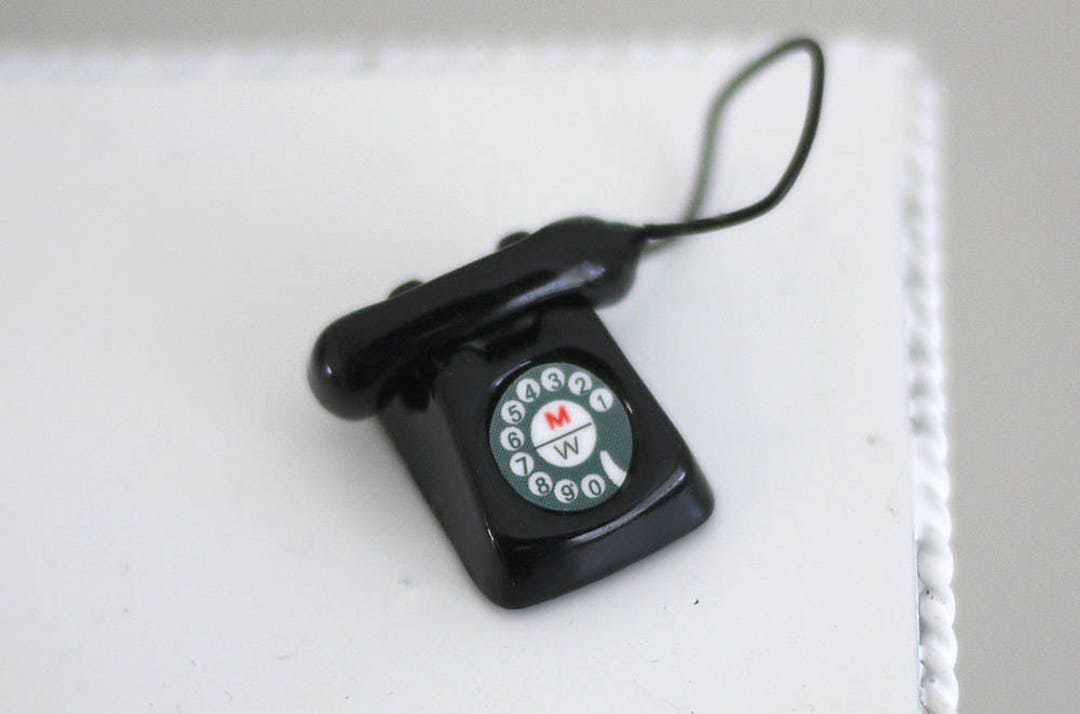 Dollhouse Rotary Dial Telephone Doll House Metal Phone 1 12th Scale ...