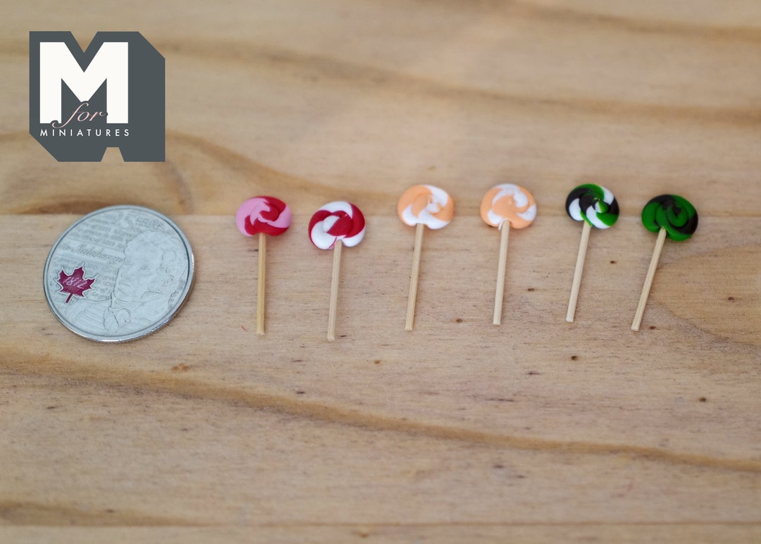1:12 Miniature Assorted Color Lollipops Set of 6 E009 - Etsy