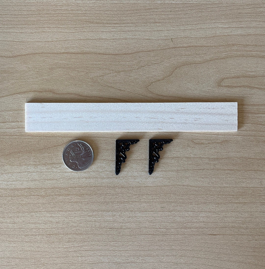 Dollhouse Wall Shelf With Metal Brackets and Nails , 1:12 Miniature ...