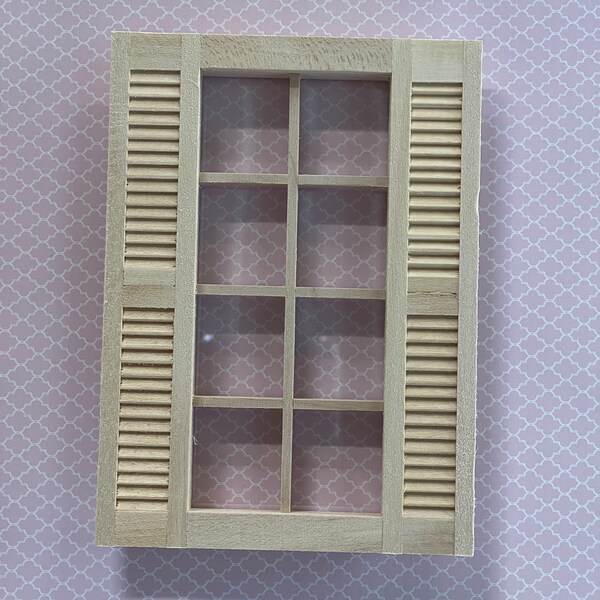 Dollhouse Miniature Round Window Curtains 1/12 Scale Dollhouse Wooden ...