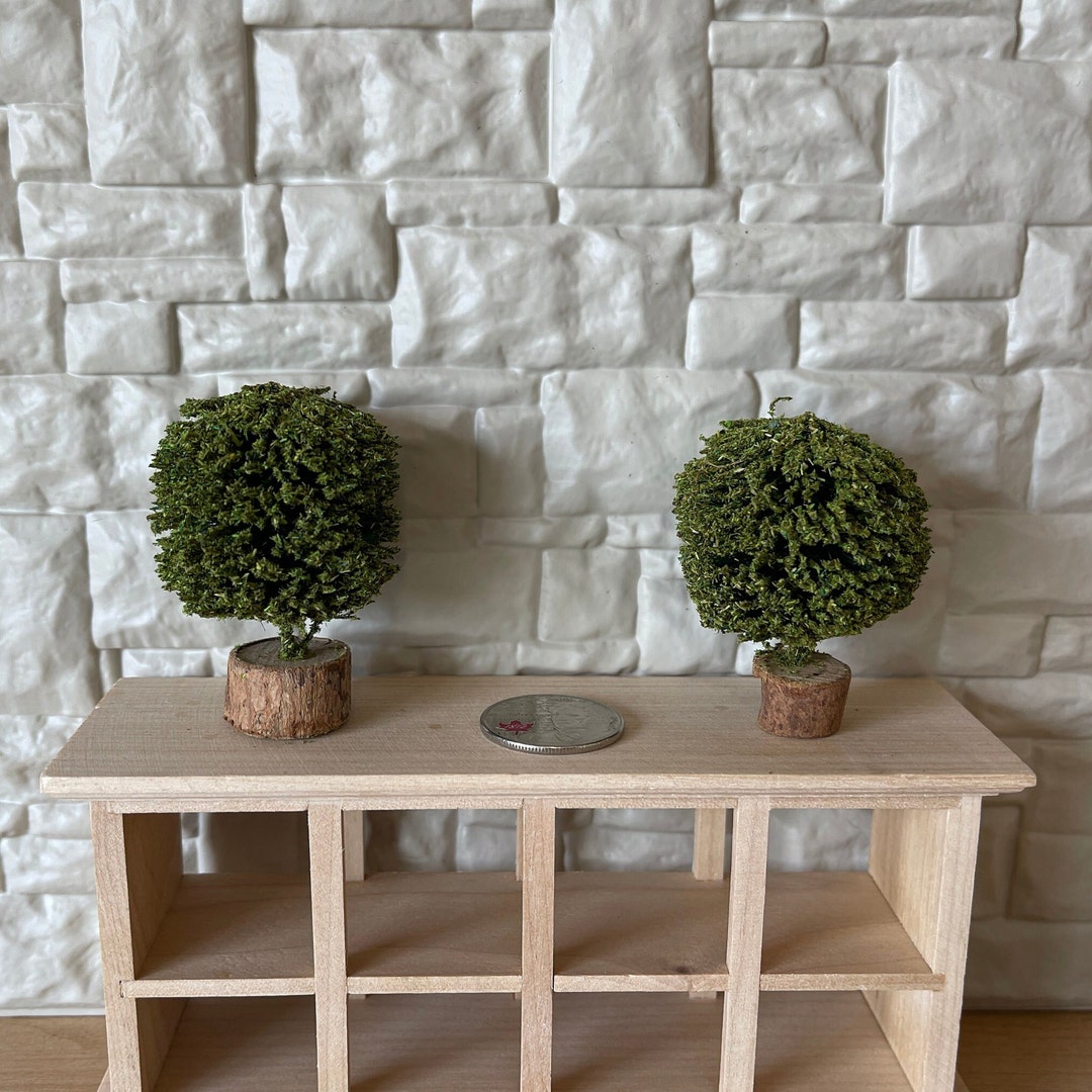 Dollhouse Miniature Round Hedges 1.5" Set of 2 , Miniature Round Bushes ...