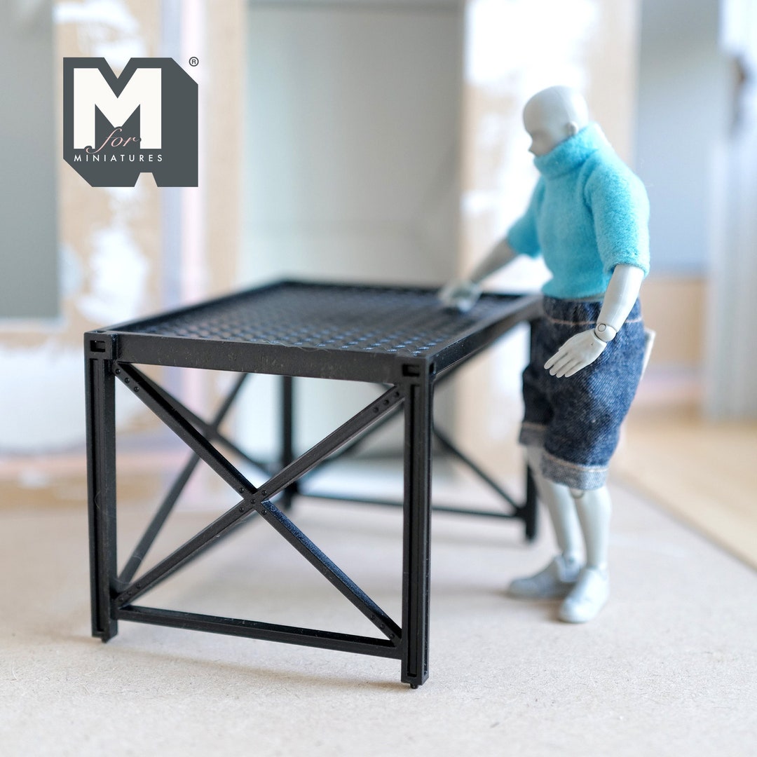Miniature Workbench 1:12 Scale Heavy Duty Style Workshop Table 3-3/16 ...