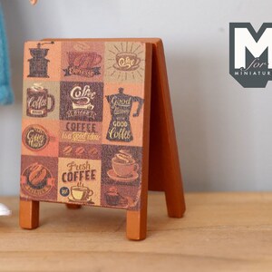 1:12 Dollhouse Miniature Cafe Folding Floor Sign Coffee Shop Floor Sign ...