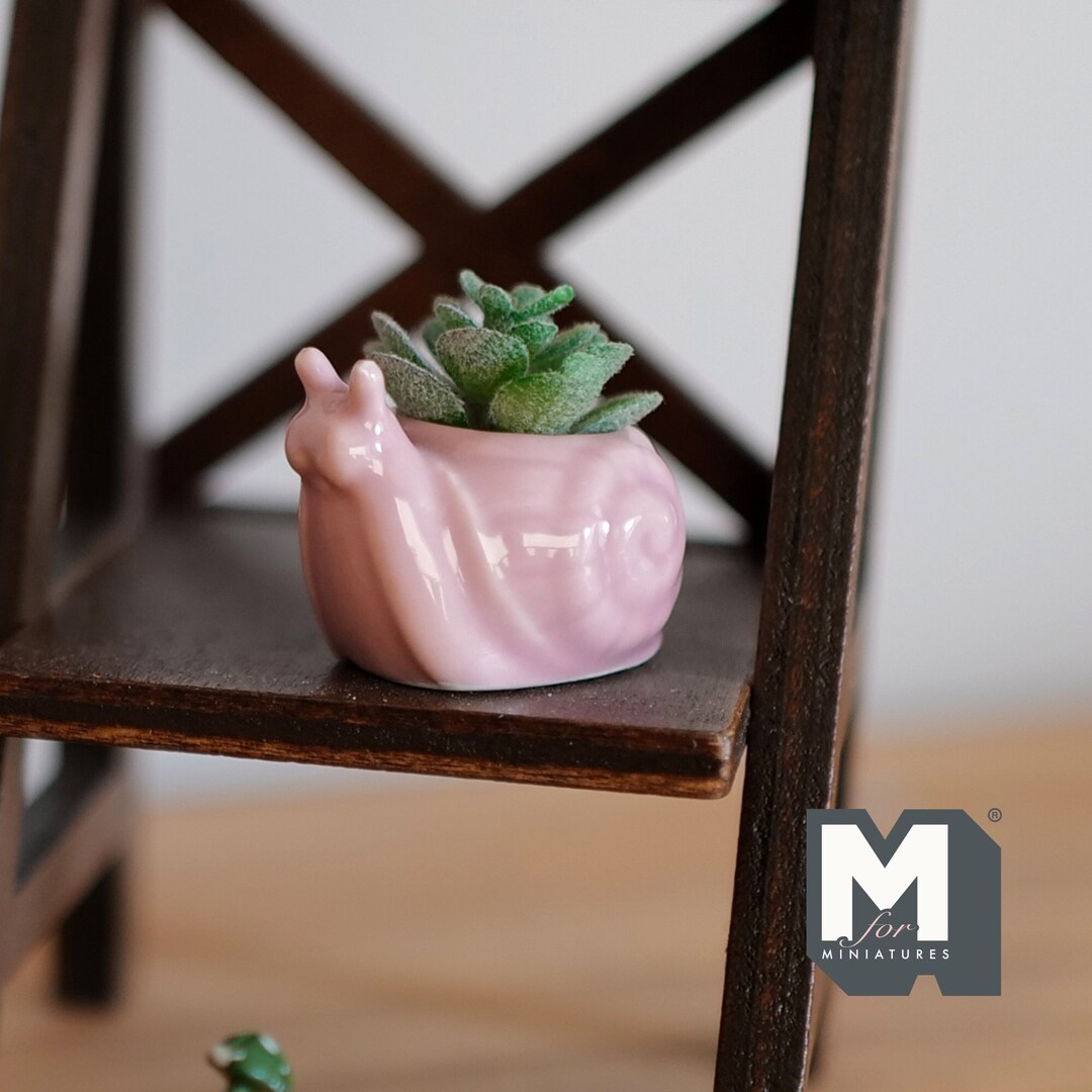1:12 Miniature Ceramic Turtle Planter Flower Pot 1 Inch Scale Dollhouse ...