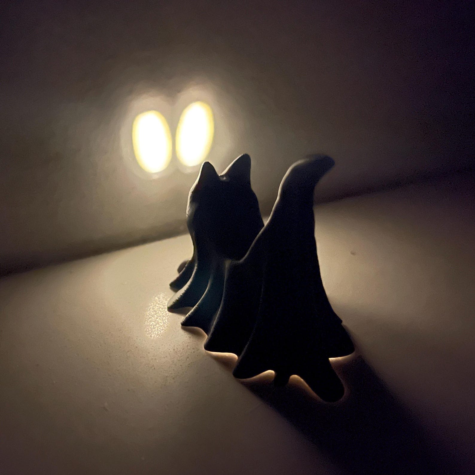 Dollhouse Miniature Draped Ghost Cat Black Mirco LED Light - B042 - Etsy