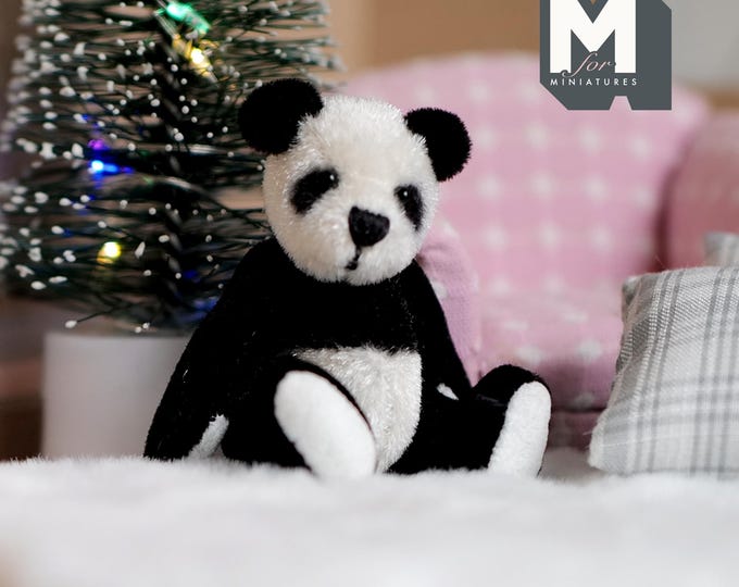 Miniature Panda Plush Doll 1:12 Dollhouse Panda Doll With Flexible ...