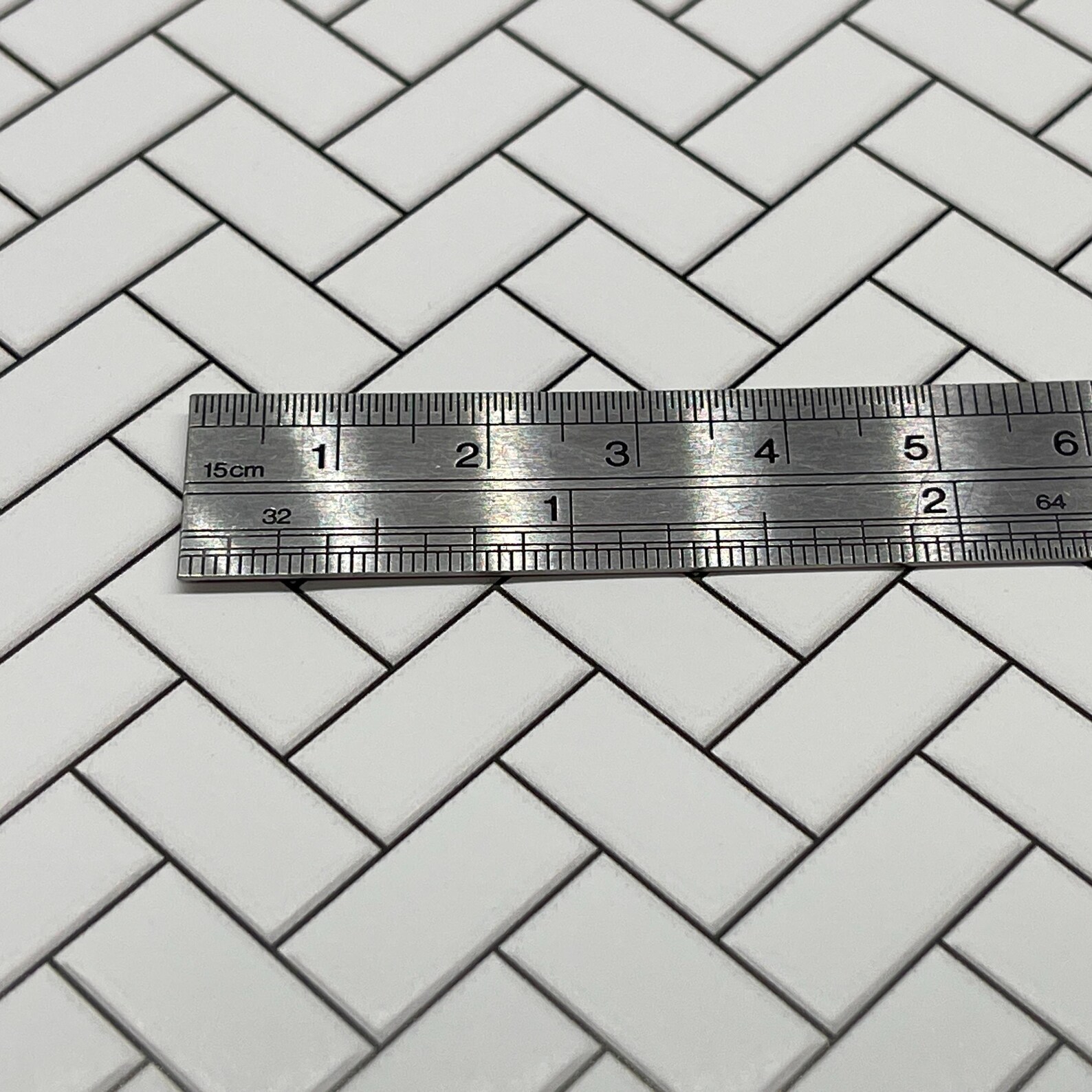 Embossed Dollhouse Wall Sheet Herringbone Metro Tiles Subway Tiles ...