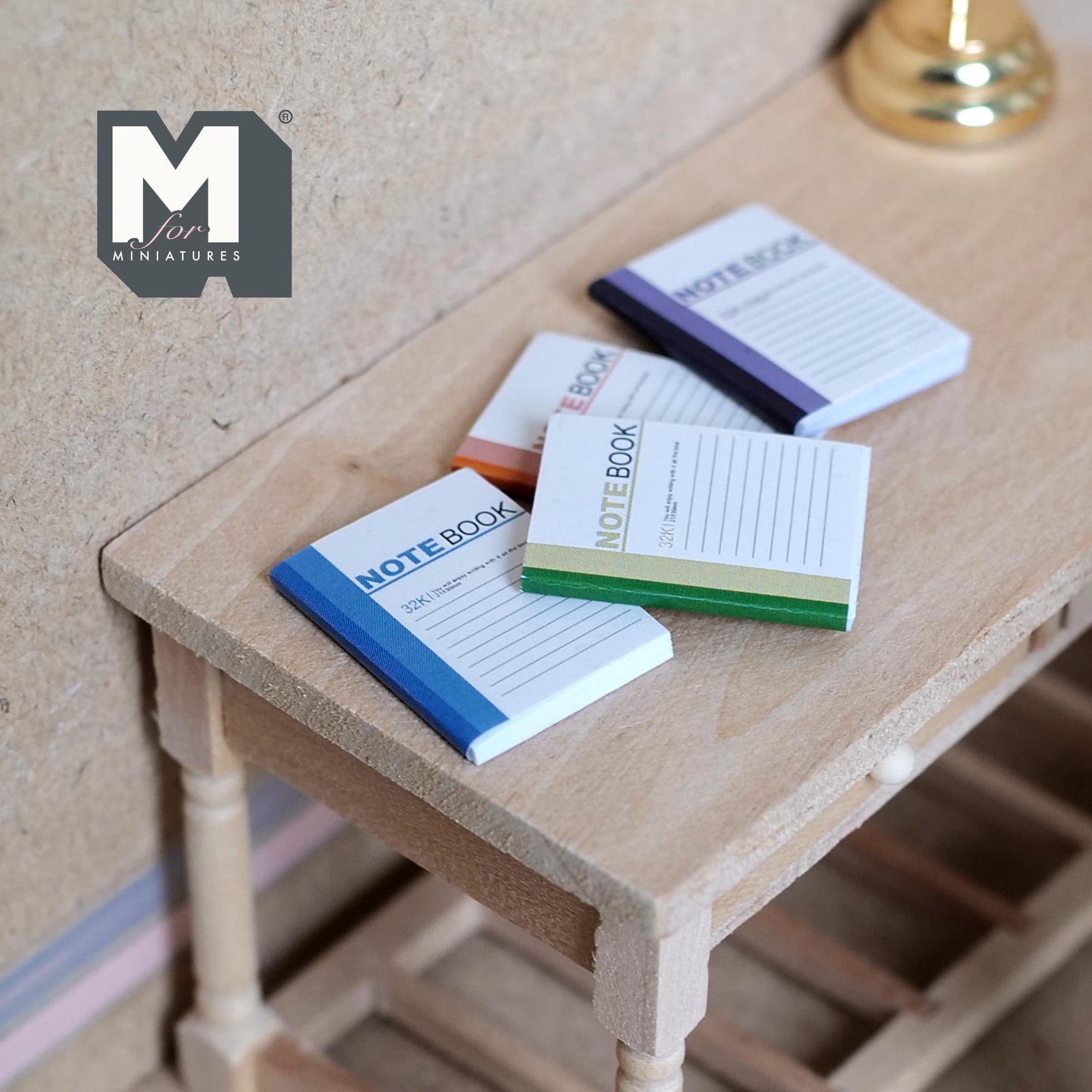 Miniature Notebooks Set of 4 , 1:12 Scale Dollhouse Supplies ...