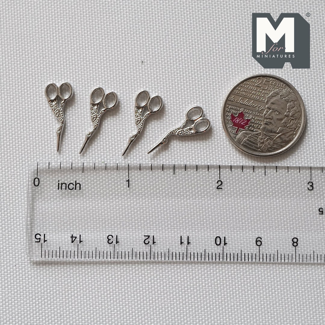 Miniature Long Scissors , Fabric Shears , Sewing Scissors 1:12 Scale ...