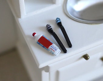 Miniature Dollhouse Toothbrush Toothpaste Set - Etsy