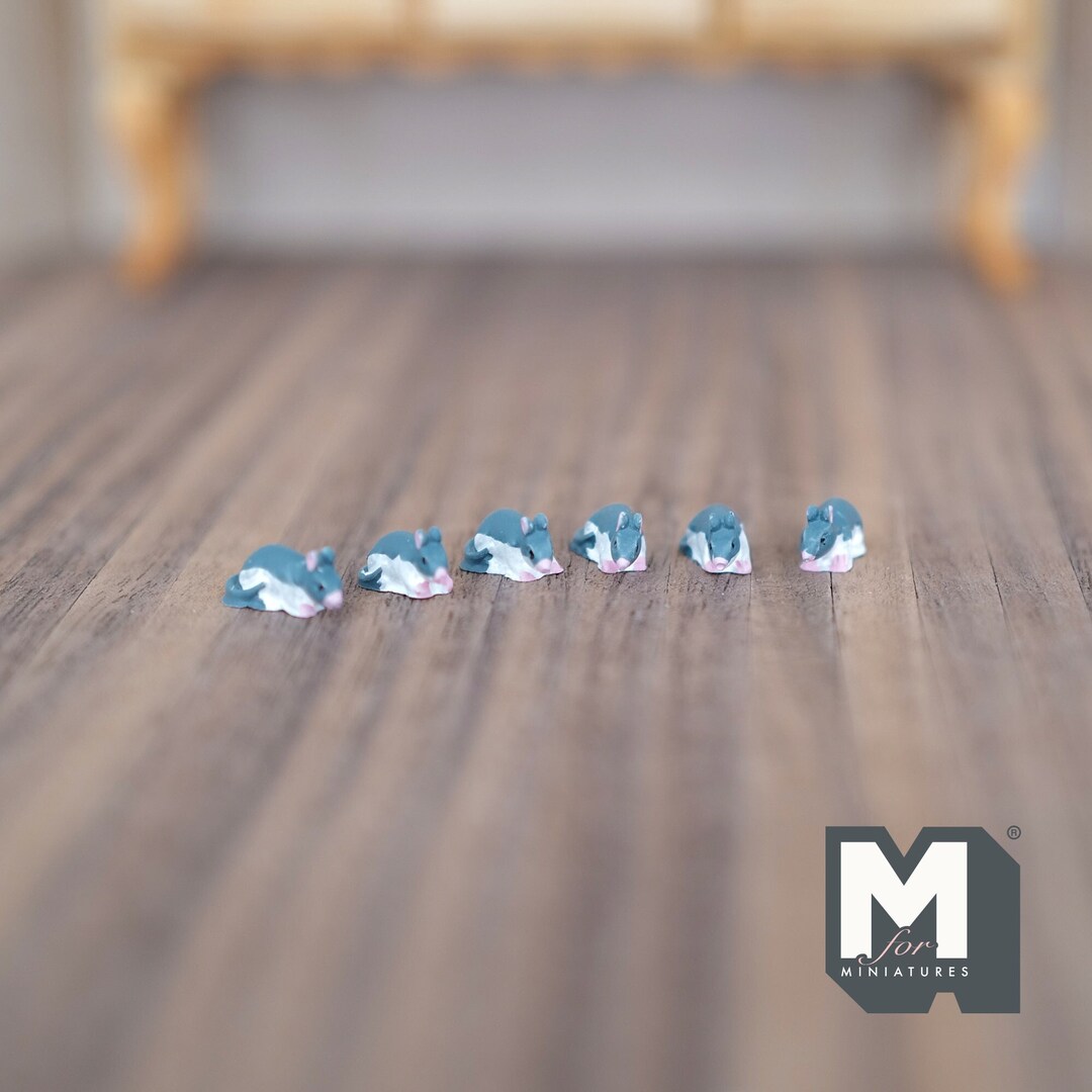 Miniature Mouse , 1:12 Scale Rats Set of 6 , Miniature Mice G047 - Etsy