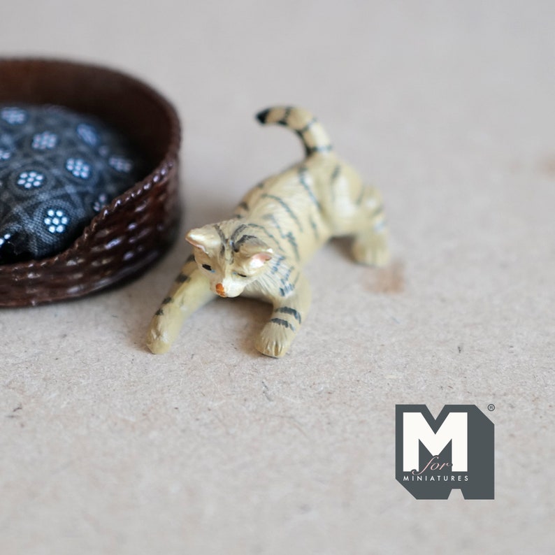 Miniature Playing Tabby Cat 1:12 Scale Animal (cast Resin) - C034 - Etsy