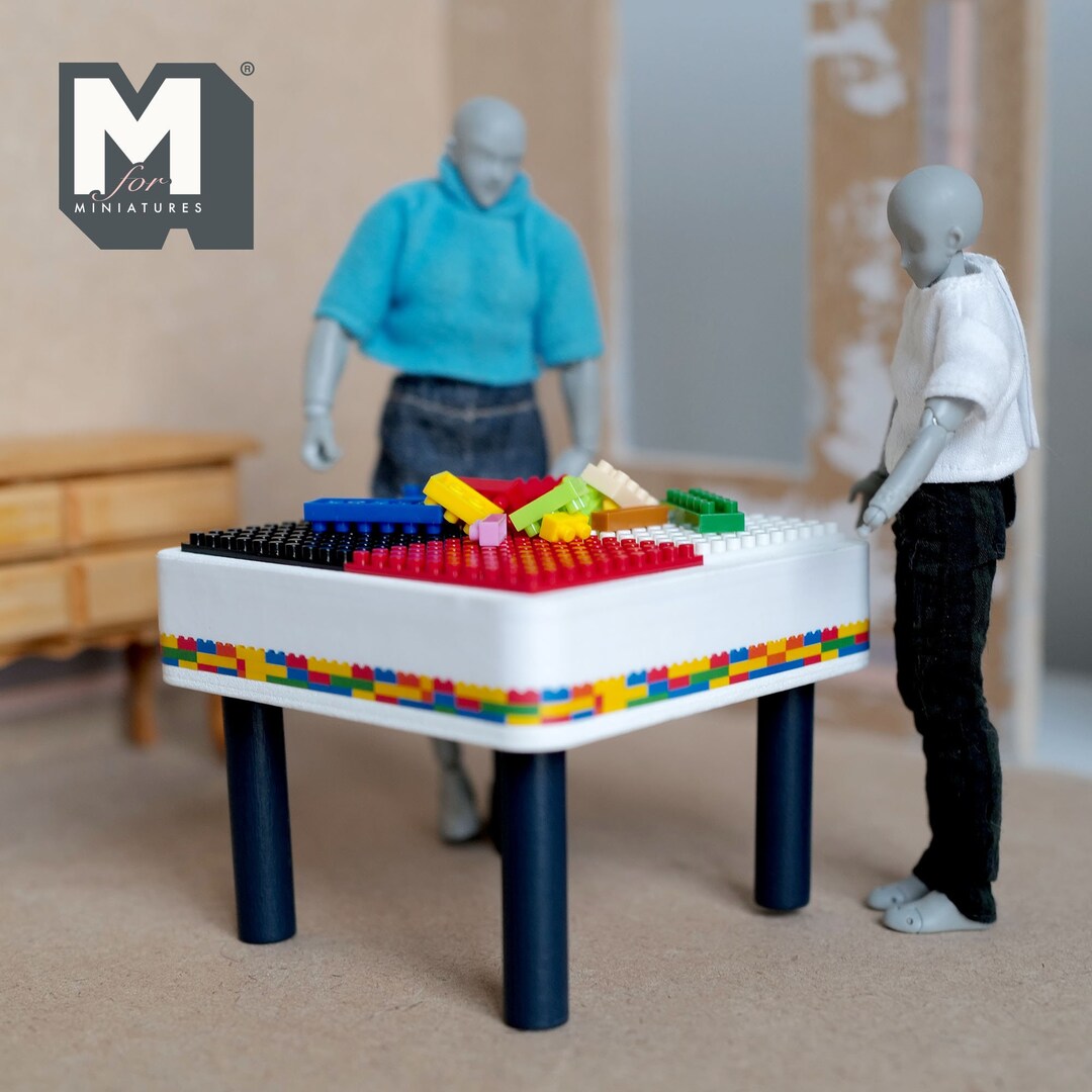 Miniature Building Block Table Dollhouse Supplies Play Table Dollhouse ...