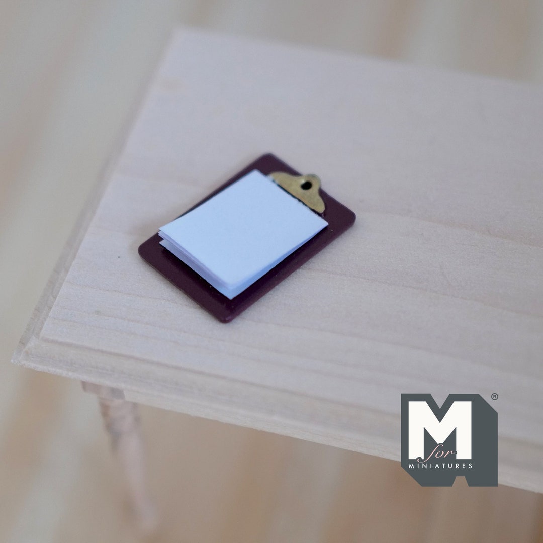 Miniature Clipboard Note Pad 1:12 Scale Dollhouse Decoration Writing ...
