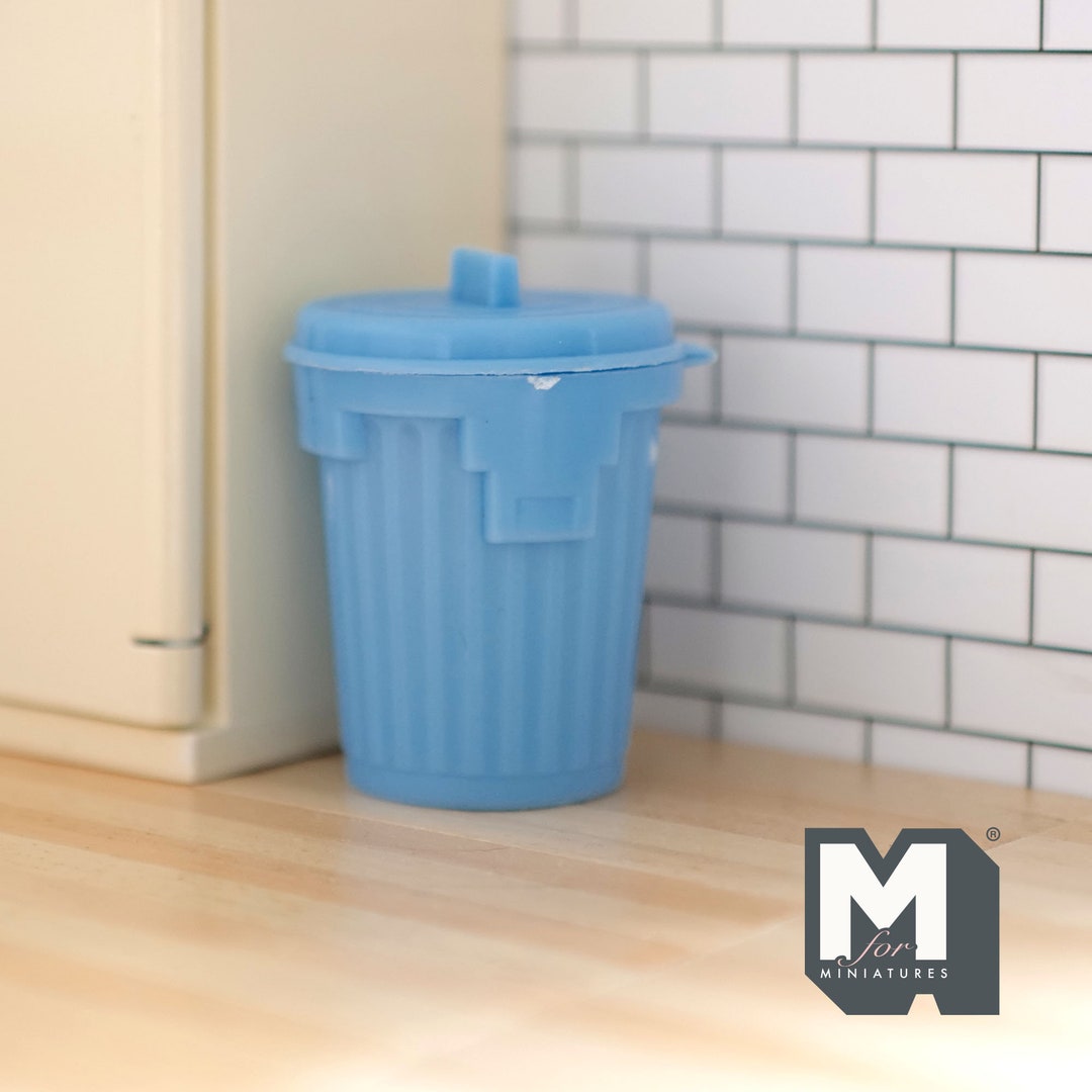1:12 Scale Miniature Empty Garbage Bin , Miniature Trash Bin ...