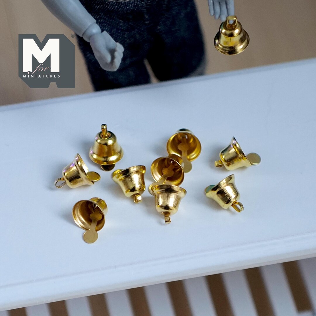 Dollhouse Christmas Bells , Miniature Bells Set of 10 , Metal Jingle ...