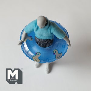 Miniature Round Pool Float 1:12 Scale Dollhouse Supplies Swimming Pool ...