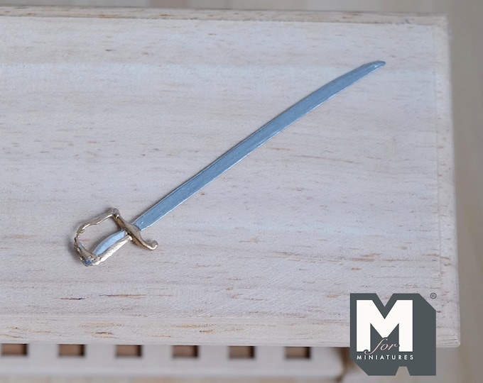 Miniature Metal Sword 1:12 Scale Mid Century Style Blade Metal Sabre 2 ...