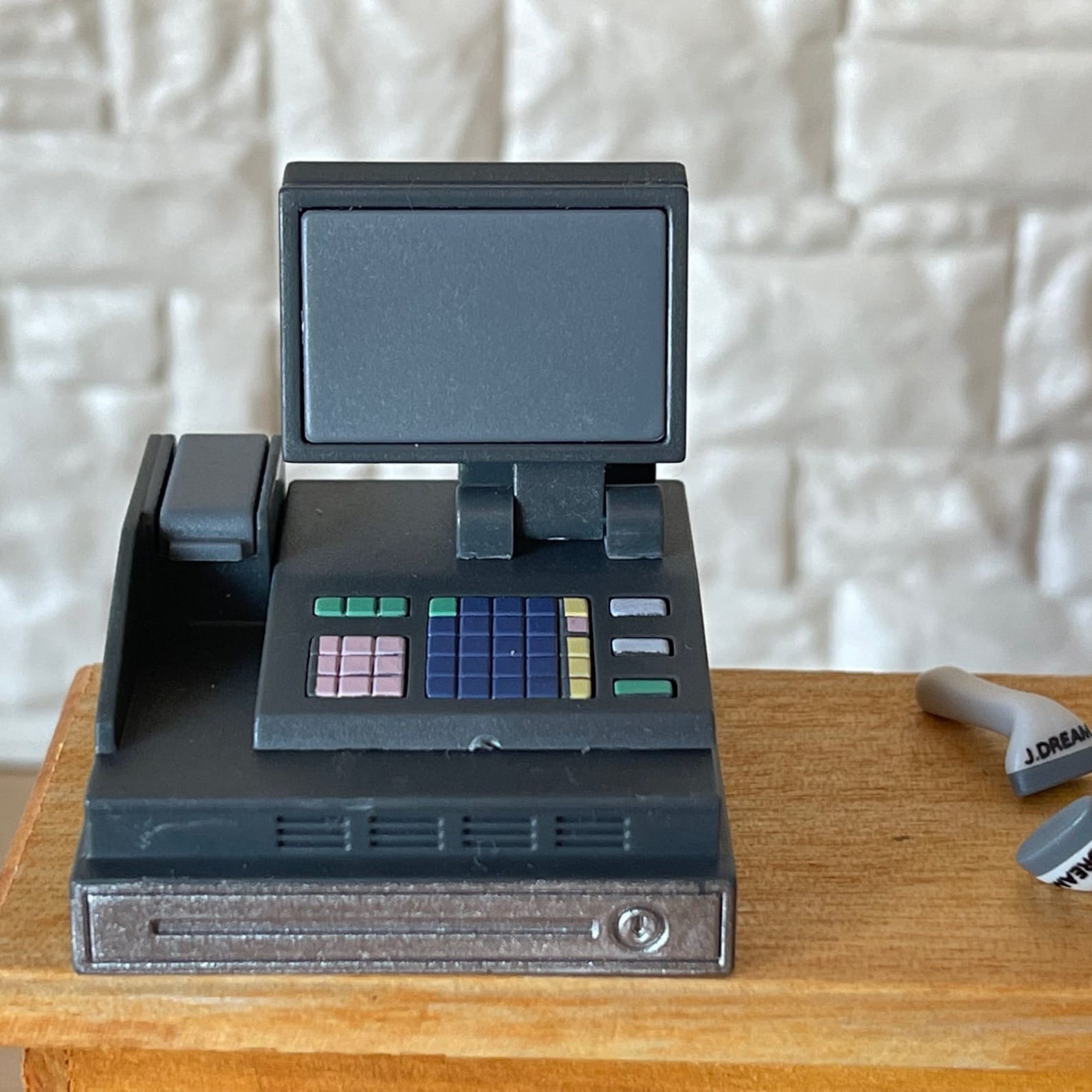 1:12 Miniature Cash Register With 2 Monitors and Barcode Scanner Set of ...