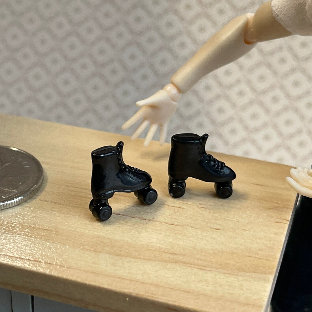 Miniature Roller Skates 1 Pair black G055 - Etsy