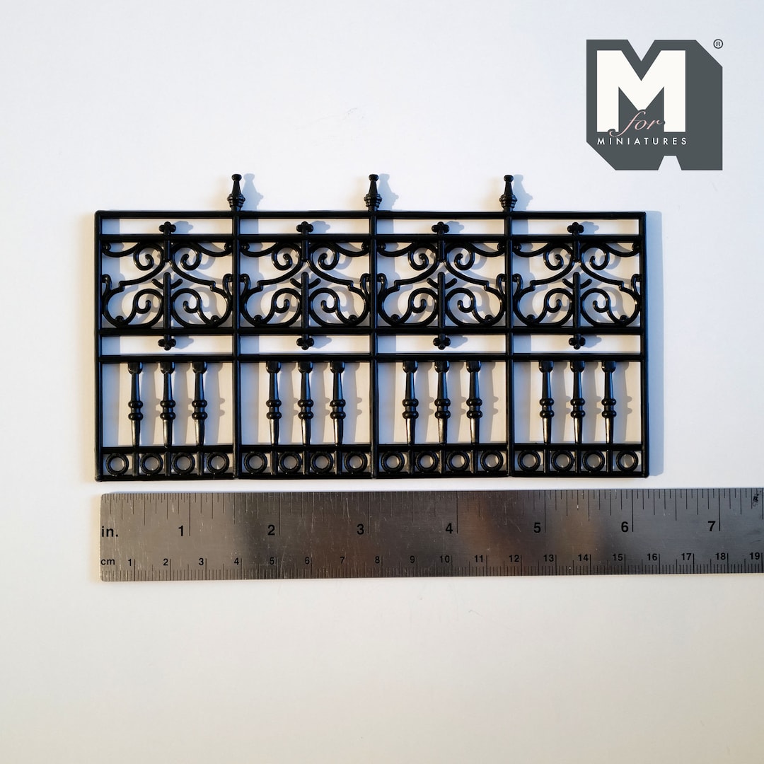 4 Panel Zaun 1:12 Miniatur Terrasse Handlauf Panel 6-1 / 4 Zoll langes ...