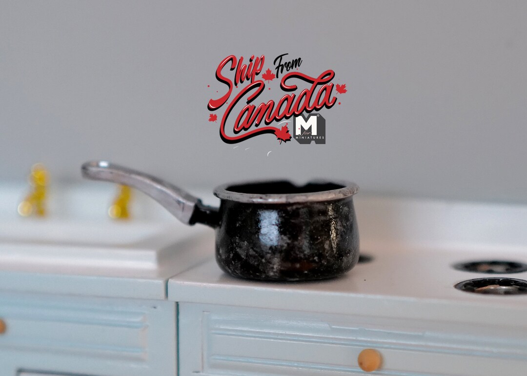 Dollhouse Metal Cooking Pot 1:12 Scale Miniature Pot 2-1/16 Inch Dia ...