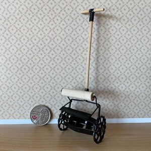 Dollhouse Lawn Mower , 1:12 Scale Miniature Hand Push Lawnmower , Old ...
