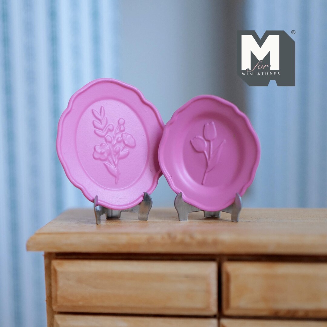Miniature Decorative Plates With Stand Dollhouse Wall Plate Metal ...