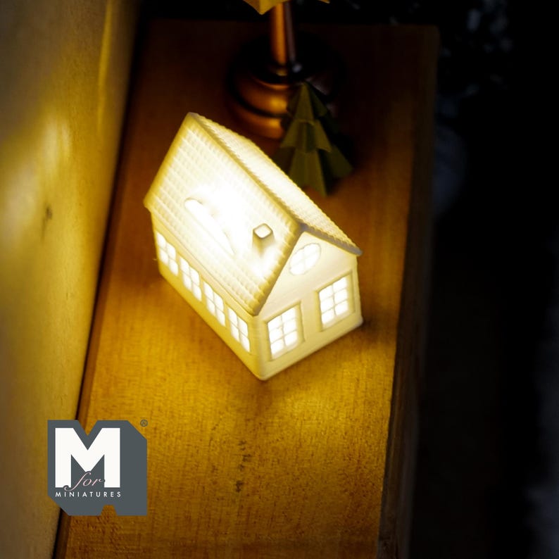 Dollhouse Miniature House White With Micro LED Light Style C - B034 - Etsy