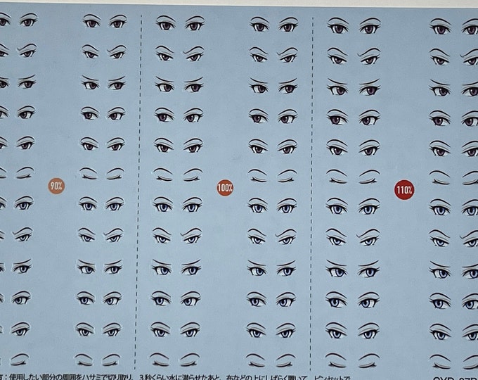 1/12 Eye Decal for Miniature Models , Water Transfer Decal With 3 ...