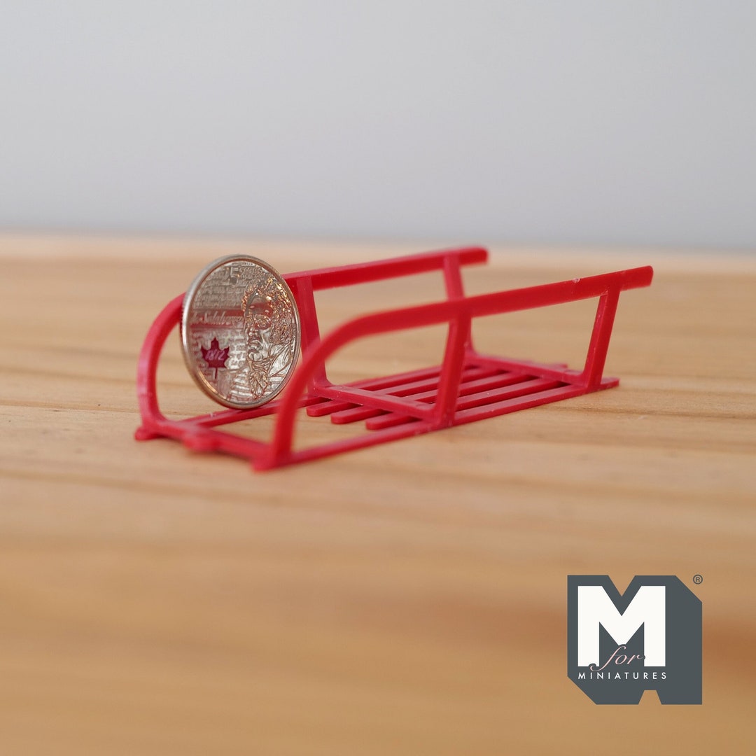 Dollhouse Sledge , 1:12 Scale Miniature Sledge , Toboggan , Dollhouse ...