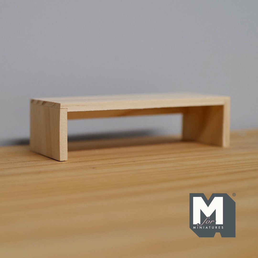 Dollhouse Miniature Unfinished Low Table , 1:12 Scale Unpainted ...